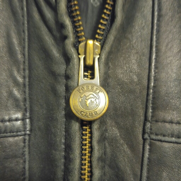 Forest Club | Jackets & Coats | Lg Forest Club Black Leather Bomber ...